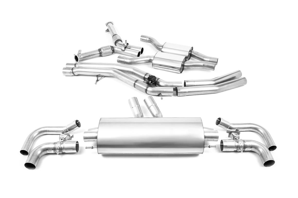 Resonated (Quieter) Cat-Back Exhaust System - Uses OE Trims - No Cutting Required | SSXAU957