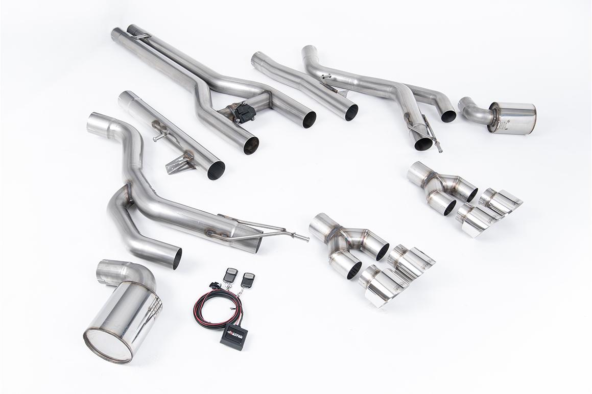 Front Pipe-back with Active 'H' System and Polished GT-100 Tips for SRT ...