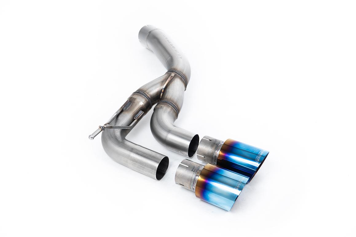 Rear Silencer With Twin GT-90 Burnt/Blue Titanium Trims | SSXLR166