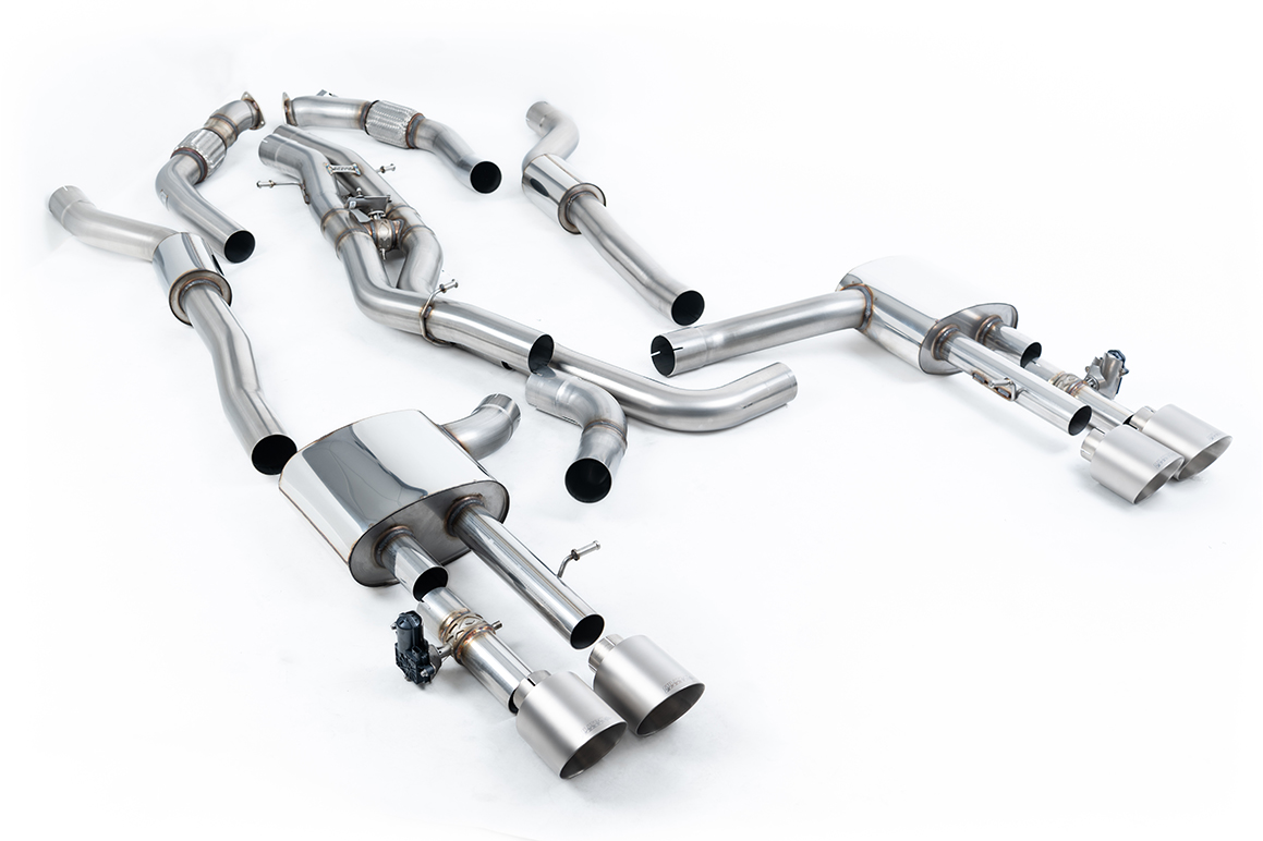 Resonated (Quieter) OPF-Back Exhaust System with GT-115 Titanium Trims ...